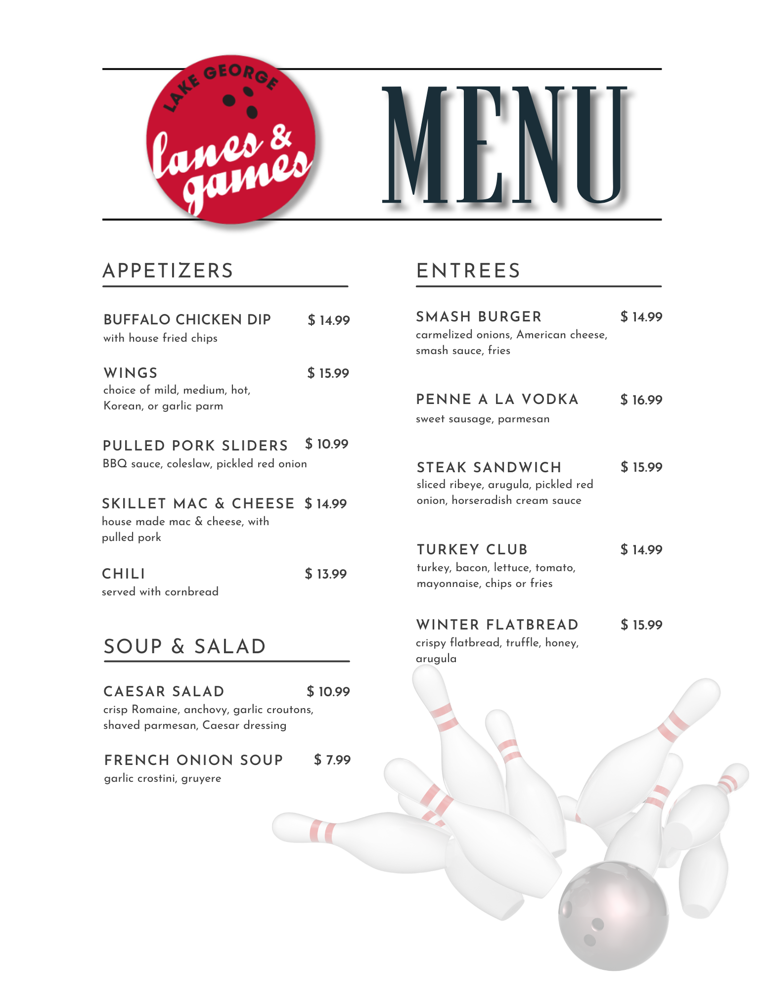Bar & Grill | Lake George Lanes & Games